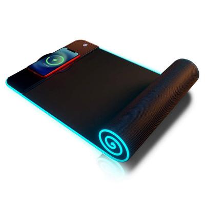 China Computer Large LED USB Waterproof Mouse Pad Qi Wireless Charging For Desk Mat for sale