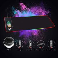 China Computer Large LED USB Waterproof Mouse Pad Qi Wireless Charging For Desk Mat for sale