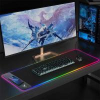 China Computer Large LED USB Waterproof Mouse Pad Qi Wireless Charging For Desk Mat for sale