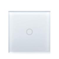 China Wall Light Switch EU/UK Standard Touch Switch White Crystal Glass Panel for sale