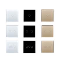 China Wall Light Switch EU/UK Standard Touch Switch White Crystal Glass Panel for sale