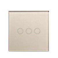 China Wall Light Switch EU/UK Standard Touch Switch White Crystal Glass Panel for sale