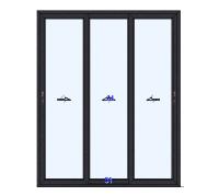 China Aluminum Residential Sliding Glass Door 0.8-1.5mm Thickness Custom Colors 100x100cm for sale