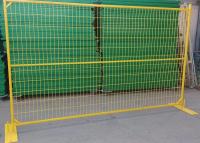China 1.8m Height Yellow Powder Coated Temporary Wire Mesh Fence - 6×9'6L Size with 2×4 Inch Mesh for sale