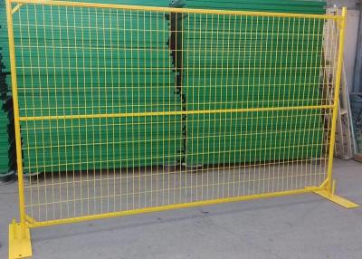 China 1.8m Height Yellow Powder Coated Temporary Wire Mesh Fence - 6×9'6L Size with 2×4 Inch Mesh for sale