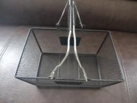 China 304 Stainless Steel Wire Mesh Basket 300x197x70mm with 17.3mm OD Pipe and 15mm Plywood Pallet - Stackable Storage Solution for sale