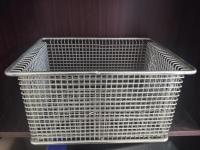 China Rust Resistant Metal Wire Storage Basket 11.25x15.25x6.75 Inches with Handles for Kitchen and Laundry Organization for sale
