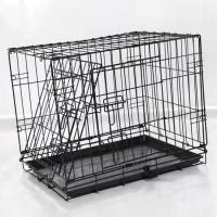 China 30 Inch Large Steel Dogs Cages Outdoor Kennels Stackable Heavy Duty Pet Crates House High Quality Folding Double Door Pu for sale