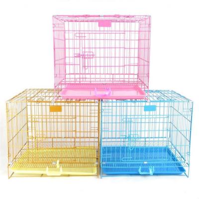 China 42 Inch Stainless Steel Collapsible Dog Cage - 107x68.5x77cm Foldable Metal Pet Enclosure for Large Medium Small Animals for sale