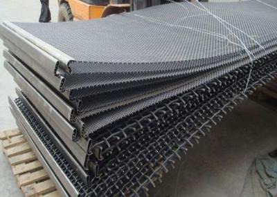 China Black Iron Square Woven Crimped Vibrating Screen Mesh 1.5mx1.95m for sale