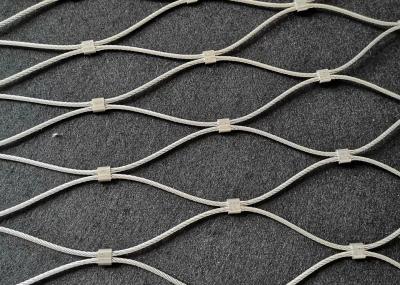 China Ss304 Square Hole Stainless Steel Wire Rope Mesh Used In Zoo Fence Abrasion Proof for sale