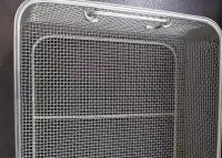 China 304 Stainless Steel Wire Mesh Basket 300x197x70mm with 17.3mm OD Pipe and 15mm Plywood Pallet - Stackable Storage Solution for sale