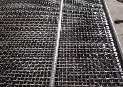 China 65Mn High Manganese Steel Rectangular Hole Mining Screen Mesh 1-100mm with Hook for Vibrating Screens for sale