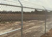 China Galvanized 9 Gauge Chain Link Security Fence 50*50mm Diamond Wire Mesh With Barbed Wire for sale