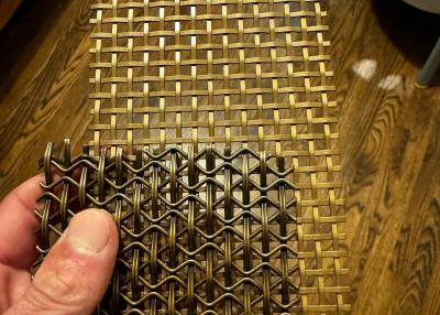 China SGS SS304 Architectural Woven Wire Mesh Roll 4.2mm Thickness 3m Width Antique Brass Plated for sale