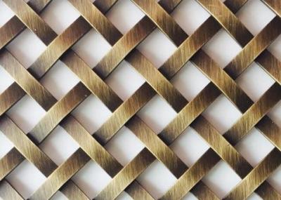China Antique Brass Plated Wire Mesh 1.5×3.5mm for Cabinet Doors and Interior Design with 42.2% Open Area for sale