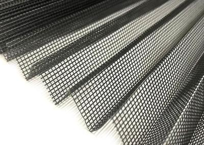 China Black Colored Pleated Mosquito Screen 18x16 Mesh 2.4m Width X 10m Long for sale