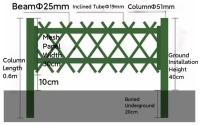 China Stainless Steel Guardrail Curved Lawn Guardrail PVC Plastic Imitation Bamboo Park Garden Fence for sale