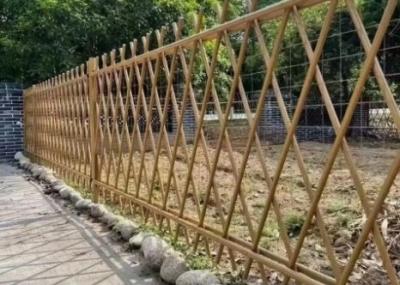 China Iron / Galvanized Artificial / Imitation Bamboo Fence In Yellow With Triangle Hole Shape for sale