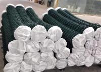 China 6FT 9 Gauge Green Plastic+Galvanized Chain Link Mesh Fence Wire Fencing for sale