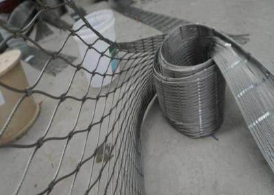 China 280*280mm Aperture Flexible Ferrule 304 316 Stainless Steel Rope Mesh for Playground Climbing Net for sale