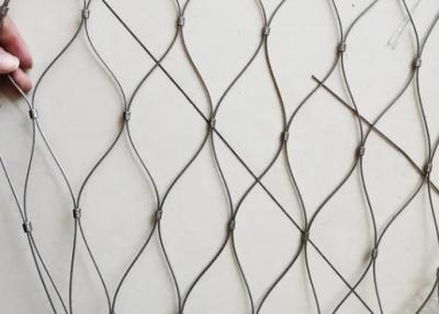 China Flexible 304/316 Hand Woven Stainless Steel Knotted Wire Rope Cable Mesh for Zoo Security for sale