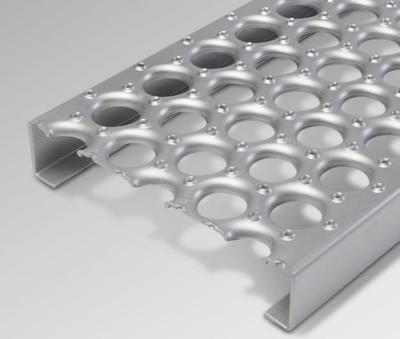 China Anti-skid Plate Railing Embossed Sheet Aluminum Grip Strut Walkway Safety Grating Ramp Perforated Metal Stair Treads for sale