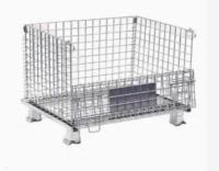 China Heavy Duty Removable Collapsible Rigid Metal Wire Mesh Cage Storage Stacking Containers for sale