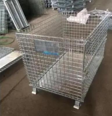 China Foldable Stackable Steel Wire Mesh Container for Garage Storage for sale