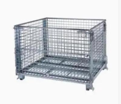 China Heavy Duty Industrial Rigid Folding Metal Steel Wire Mesh Stillage for sale