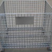 China Heavy Duty Removable Collapsible Rigid Metal Wire Mesh Cage Storage Stacking Containers for sale