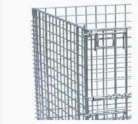 China Stackable Folded Galvanized Steel Welded Heavy Duty Wire Mesh Container With Top Cover for sale