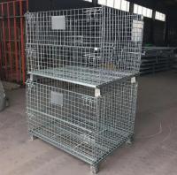 China European Metal Folding Wire Mesh Storage Cage for Wine Bottle for sale
