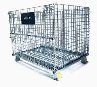 China Customized Heavy Duty Foldable Stackable Wire Mesh Cages for Auto Parts Storage And Transportation for sale