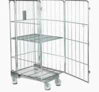 China Heavy-Duty Galvanized Wire Mesh Rolling Storage Cage for Warehouses for sale