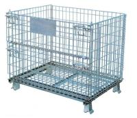 China Storage Container Wire Baskets Collapsible Stillage Cage Wire Mesh Container Pallet Box Foldable Metal Storage Pallet for sale