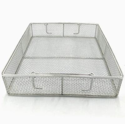 China Customized Metal Net Basket Stainless Steel Wire Mesh Basket for Frying Cooking for sale