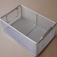 China Insert Ultrasonic Cleaning Crimped Wire Mesh Sterilization Storage Stainless Steel Aluminum Polish Smooth Medical Equipment Container Tray Transportation Basket for sale