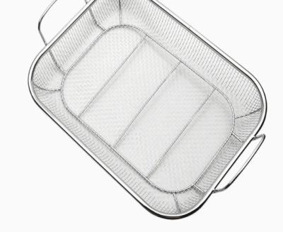 China Food Grade Stainless Steel Basket Custom Size & Shape Handheld Wire Draining Basket for Sundries Storage, Dishes Draining, Fruits Drying for sale