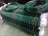 China 9 Gauge Black PVC Coated Galvanized Steel Chain Link Fence Fabric Chain Link Fencing for sale