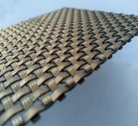 China Antique Brass Crimped Woven Metal Mesh with Uniform Mesh , Stainless Steel Architectural Decorative Mesh for Cabinets for sale