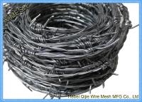 China 12 x 14 gauge 15kg/roll HDG Double Strand Galvanized Barbed Wire for sale