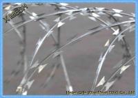 China 450mm Coil Diameter BTO-22 Galvanized Concertina Razor Wire with 56 Loops for High-Security Perimeter Protection for sale