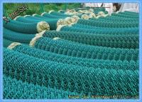 China Q195 Hot Dipped Galvanized Iron Green Chain Link Fence Panels 10m / 15m Length for sale