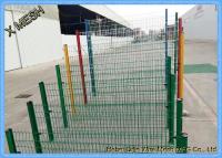 China 2.5m Width Powder Coated Curved Metal Fence / 3D Wire Mesh Fence In Blue for sale