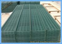 China 2.5m Width Powder Coated Curved Metal Fence / 3D Wire Mesh Fence In Blue for sale