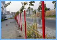 China 2.5m Width Powder Coated Curved Metal Fence / 3D Wire Mesh Fence In Blue for sale