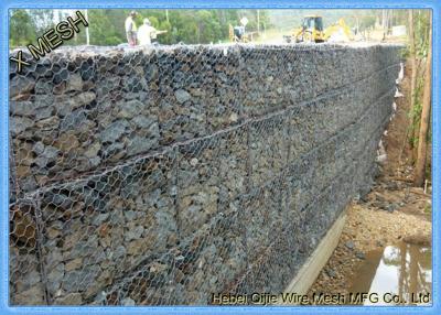 China Hexagonal Woven Steel Gabion Baskets 4mm Wire Diameter for Retaining Walls - 1m x 1m x 1m Size with 50mm x 100mm Mesh for sale