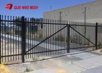 China Powder Coated Vinyal Garrison Fence Panel 1.8mH X 2.4mW Black Color for sale
