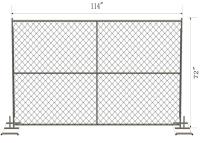 China American Temp Chain Link Fence Fabric 6 Ft X 8 Ft Perimeter Patrol Panels Galvanized GAW for sale